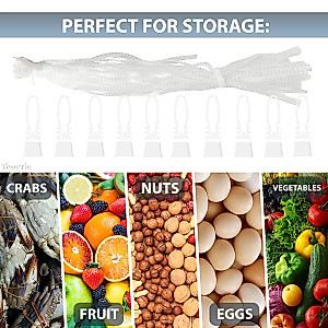 100Pcs Reusable Grocery Bags - Mesh Drawstring Bag Fruit and Vegetable Storage Plastic Mesh Produce Bags Onion Bag Reusable Produce Bags Mesh Bags - Onion and Potato Storage Bags Drawstring Bags