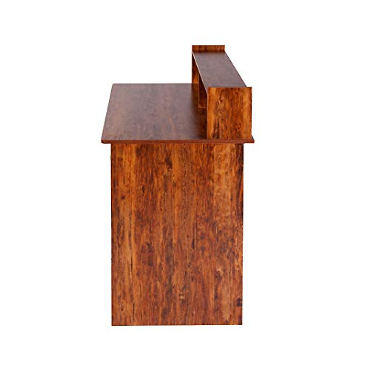 OneSpace Essential Computer Desk, Hutch with Pull-Out Keyboard, Golden Cherry