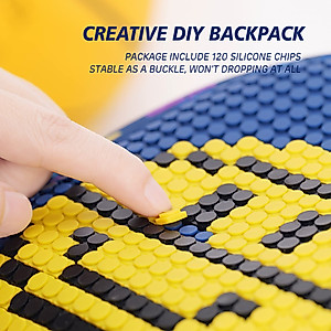 UPIXEL Elementary School Backpack for Boys and Girls DIY Patterns Kids Backpack for Age 6-12 Big Capacity 3 Compartments Kids Bookbag with Chest Strap