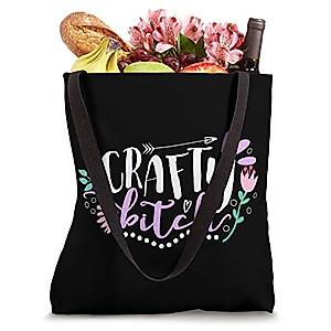 Crafty Bitch Illustration for Women Crafters Tote Bag