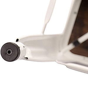 HAOBO Home Metal Bar Stools Modern Industrial Counter Height Stools Dining Chairs (24", High Back White Wooden Seat)[Set of 4]