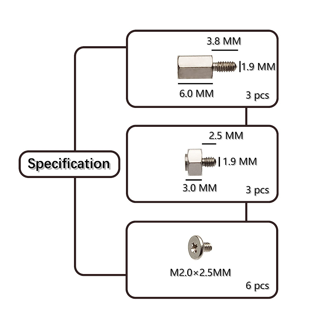 HXHLWN nvme Screw M2 SSD Screws kit pcie nvme mounting Laptop M.2 Screw for Asus Gigabyte ASRock Msi Mothe Laptop