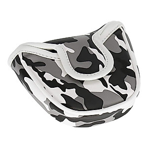 Seaacloud 1 Piece Black Golf Putter Cover Bag PU Camouflage for All Mallet Style Putters