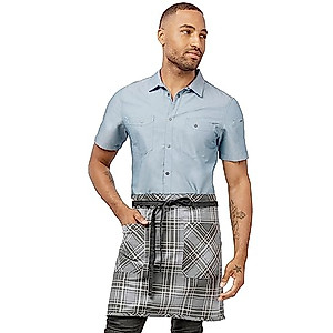 Chef Works Unisex Olympia Half Bistro Apron, Grey, One Size