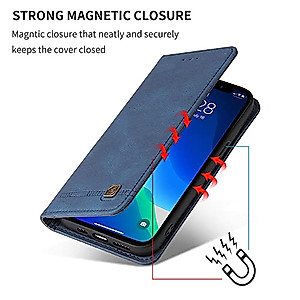 Fansipro Wallet Folio Case for Samsung Galaxy S9 Plus, Premium PU Leather Slim Fit Cover for Galaxy S9 Plus, 2 Card Slots, 1 Transparent Photo Frame Slot, Hardware on Leather, Blue