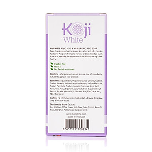 Koji White Kojic Acid Skin Brighten & Glowing Soap, Gift Set for Women with Kojic Acid, Papaya, Glutathione, Vitamin C, Collagen, Hyaluronic for Hydrating Facial & Body, Vegan Soap, 2.8 Oz (6 Bars)