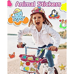 600 Pcs Cute Stickers for Kids, Water Bottle Stickers for Teens, Kawaii Vinyl Phone Laptop Skateboard Animal Waterproof Classroom Stickers, Bulk Aesthetic Sticker Packs for Boys Girls Teacher