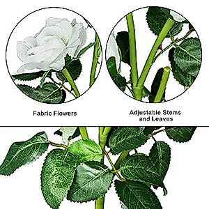 Anordsem Solar Garden Lights Outdoor,2 Pack Solar Flowers Roses Lights Garden Decorative, Waterproof Solar Garden Lights for Garden Lawn Patio Backyard Pathway Christmas Walkway (White