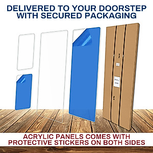 PENNZONI Drum Shield 4ft w/Deflectors & Living Hinges, Comes w/ 6 Drum Panels, Living Hinges & Deflectors Connectors, Premium Clear Acrylic Panels