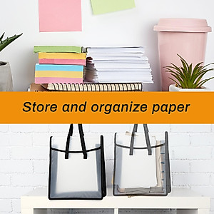 4 Pcs Scrapbook Paper Storage, 14 x 13 x 3.4 Inches Expandable Scrapbook Paper Storage with Portable Handle for Holding 12 x 12 Paper Storage, Files Craft Vinyl Storage Organizer (Black)