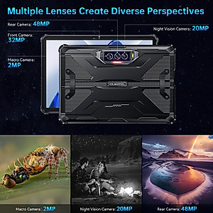 OUKITEL RT7 5G Rugged Tablet Android 13, 32000mAh Battery 24GB+256GB - Waterproof Tablet, 10.1" FHD+Tablets 33W Fast Charging,48MP+32MP+20MP Night Vision Camera,5G Dual SIM+5G WiFi/OTG/GPS/T-Mobile