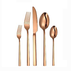 32-Pieces Rose Gold Silverware Set Flatware Food-Grade Stainless Steel Cutlery Set for 8 Forks Utensil Sets Home Essentials for New Home Mirror Polished Ergonomic Durable Birthday Party