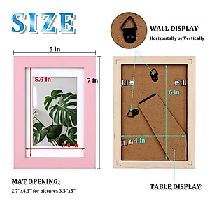Egofine 4x6 Picture Frames with Plexiglass, Display Pictures 3.5x5 with Mat or 4x6 Without Mat Set of 4 for Tabletop and Wall Mounting, Pink