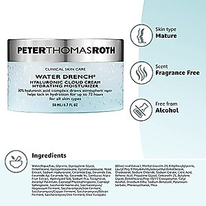 Peter Thomas Roth | Water Drench Hyaluronic Cloud Cream | Hydrating Moisturizer for Face, Up to 72 Hours of Hydration for More Youthful-Looking Skin, Fragnance Free, 1.69 Fl Oz