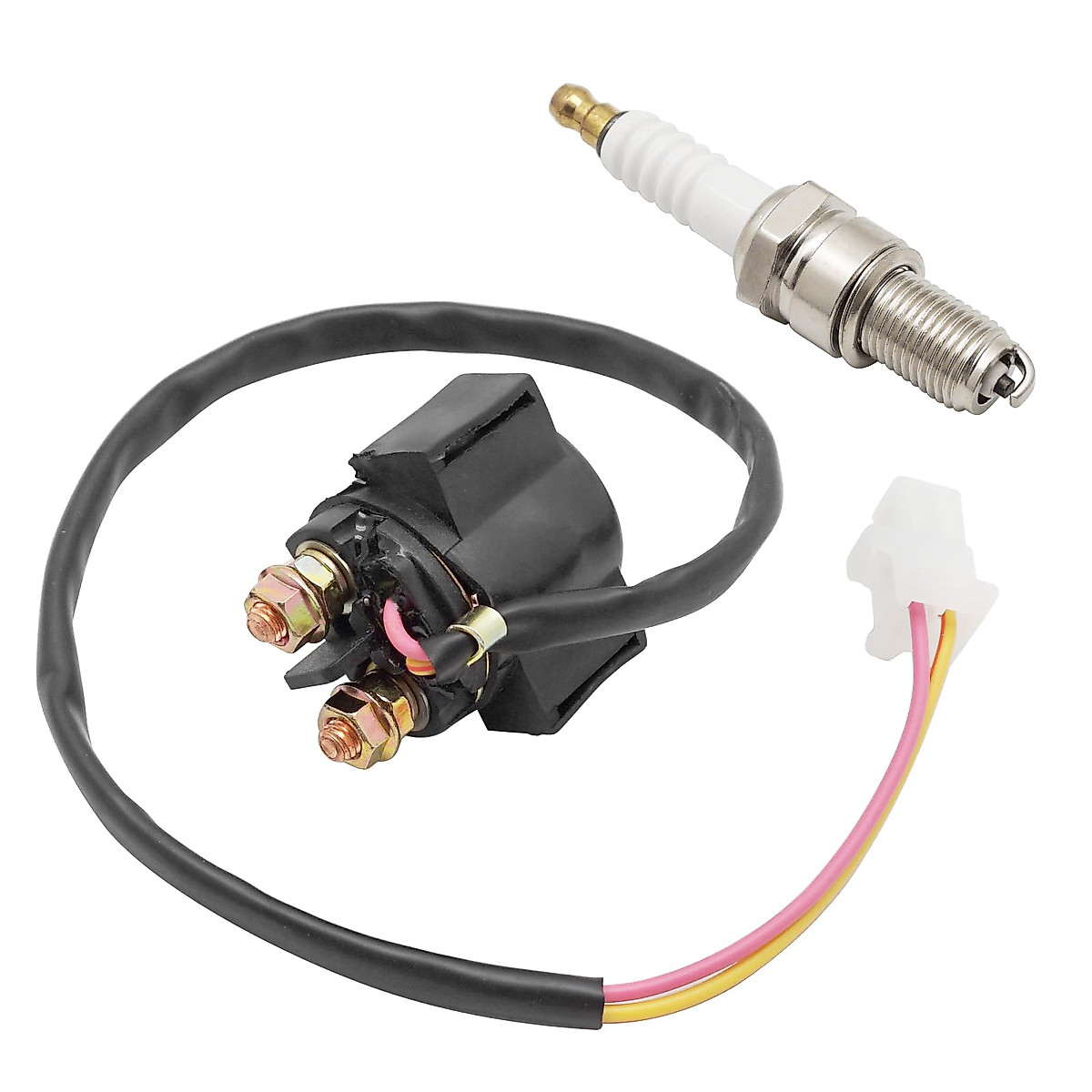 M MATI Starter Solenoid Relay & Spark for Yamaha Warrior 350 87-03 Big Bear 350 Moto-4 350 250 225 200 85-96 Timberwolf 250 92-00 Kodiak 400 93-95 4KD-81940-00-00 D8E-A0000-00-00 D7E-A0000-00-00