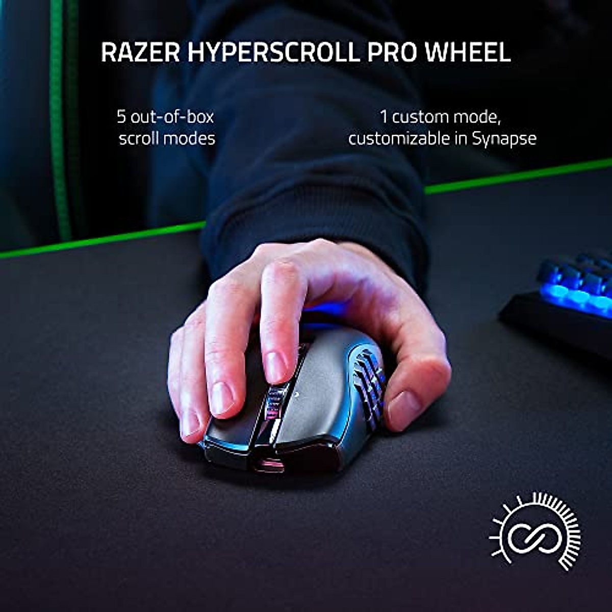 Razer Naga V2 Pro Wireless Gaming Mouse: Interchangeable Side Plate w/ 2, 6, 12 Button Configurations - Focus+ 20K DPI Optical Sensor - Fastest Gaming Mouse Switch - Chroma RGB Lighting
