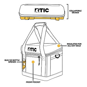 RTIC 28 Can Everyday Cooler, Soft Sided Portable Insulated Cooling for Lunch, Beach, Drink, Beverage, Travel, Camping, Picnic, for Men and Women, Navy