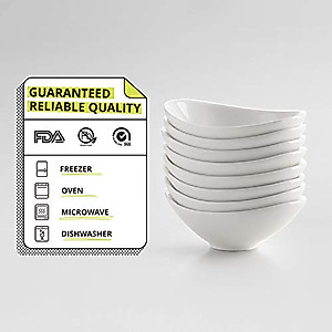 LIFVER Ceramic Dip Bowls Set, 3 Oz White Dipping Bowls Soy Sauce Bowls/Dishes, Charcuterie Board Bowls Gravy Boat Small Bowls for Tomato Sauce, Soy, BBQ and other Festival Party Supplies - Set of 8