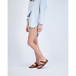 CUSHIONAIRE Women's, Luna Low Heel Slide Sandals Brown 7 M