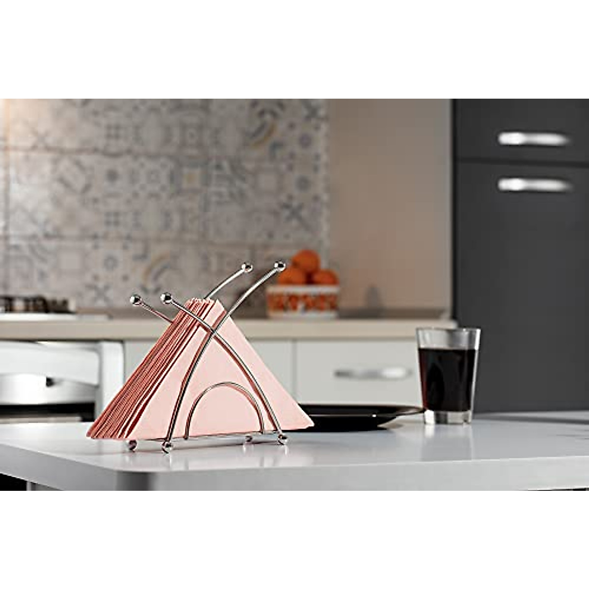 Stainless Steel Napkin Holder for Tables – Napkin Holders for Kitchen, Table Napkin Holders, Cocktail Napkin Holder, Modern Napkin Holder, Paper Napkins Holder, Servilleteros Para Mesas, Chrome