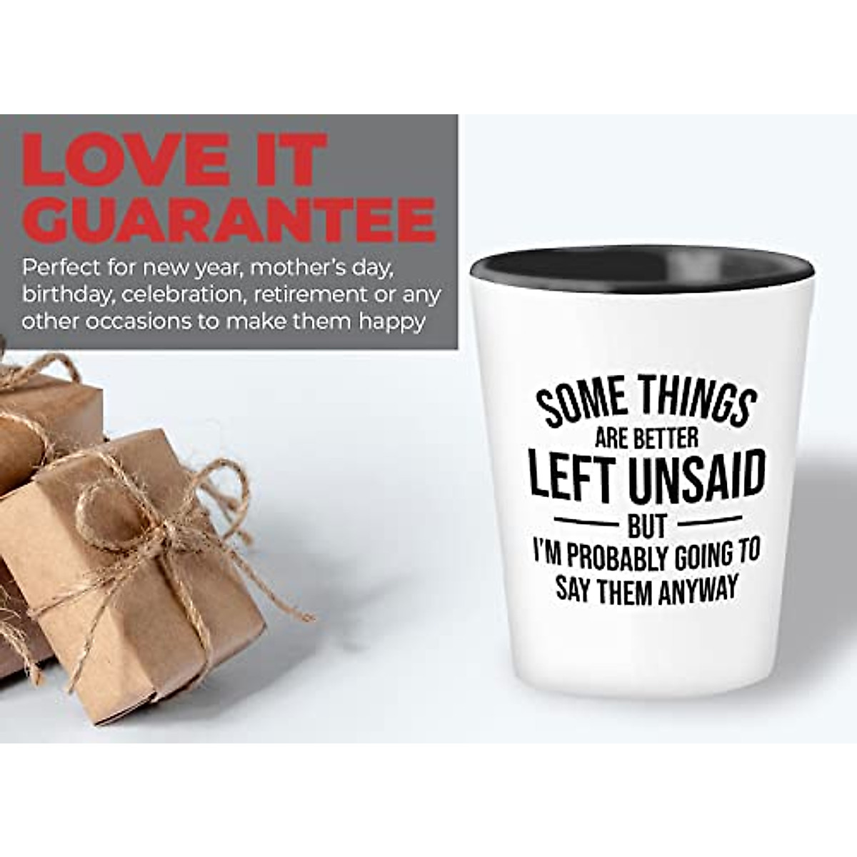 Bubble Hugs Sarcasm Shot Glass 1.5oz - some things are - Funny Sassy Saying Sarcastic for Colleague Gag Kidding Joke Adult Humor Laughter Humorous Giggles Coworker