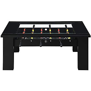 Hanover Foosball Coffee Table with Telescopic Rods and Counterbalanced Players, Black