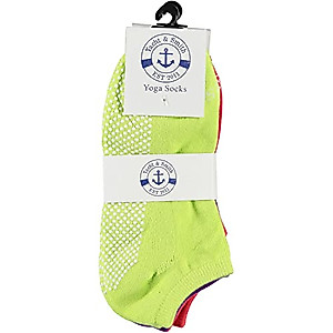 Yacht & Smith Women's Non Slip No-Skid Socks with Grips, 97% Cotton, For Hospital, Yoga, Pilates, Barre, Grippy Ankle Sock