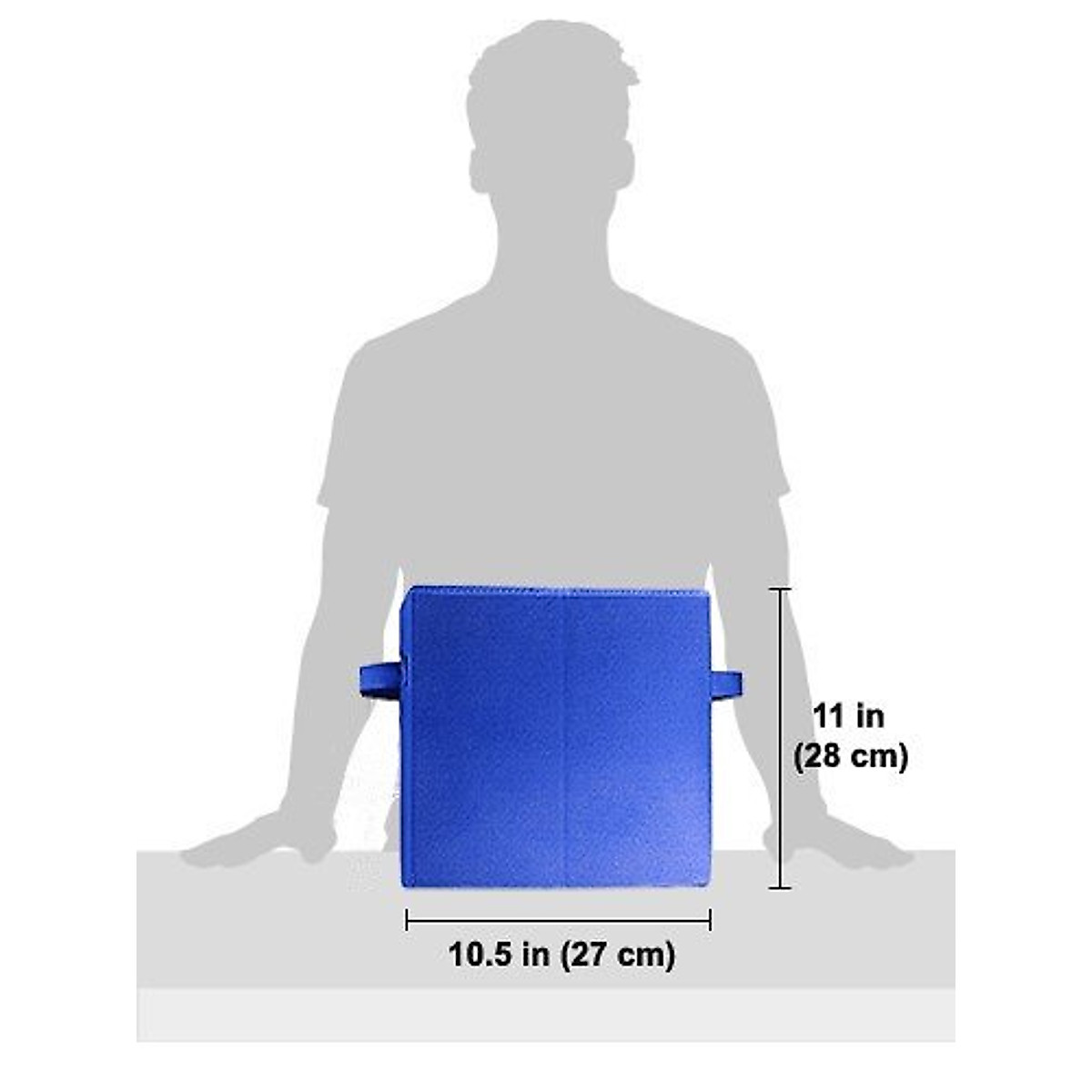 [10-Pack,Blue] Foldable Storage Cubes with Dual Handle Shelves Baskets Bins Containers Home Decorative Closet Two Handles Organizer Household Fabric Cloth Collapsible Box Toys Storages Drawer