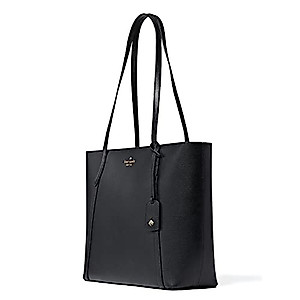 KATE SPADE CARA LARGE TOTE SHOULDER BAG LAPTOP CARRYALL BLACK LEATHER GOLD