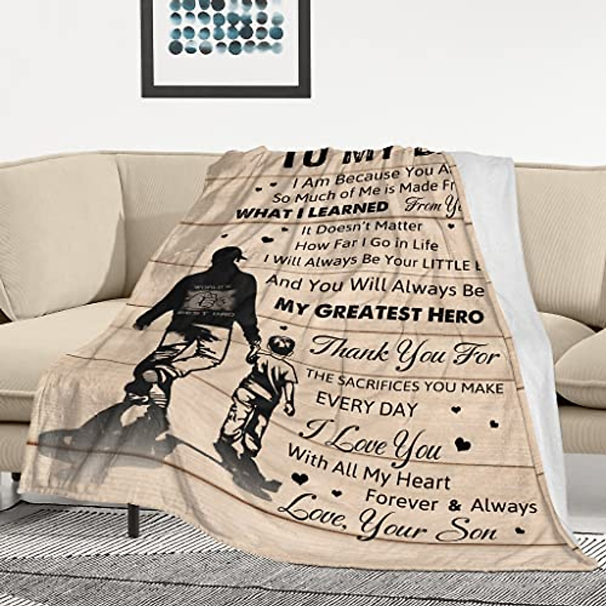Dad Gifts from Son, Dad Blanket 60"x50", Birthday Gifts for Dad, Best Dad Gifts Ideas for Father, Bonus Dad Gifts for Men Valentines Anniversary Fathers Day Christmas, to My Dad Throw Blankets