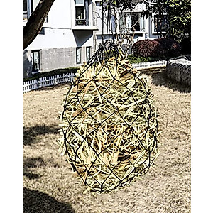 QWORK Slow Feeding Horse Hay Nets, 4" Hole Hay Feeders, 40" Slow Feeding Hay Nets, Hay Nets, Equestrian Feeding Supplies