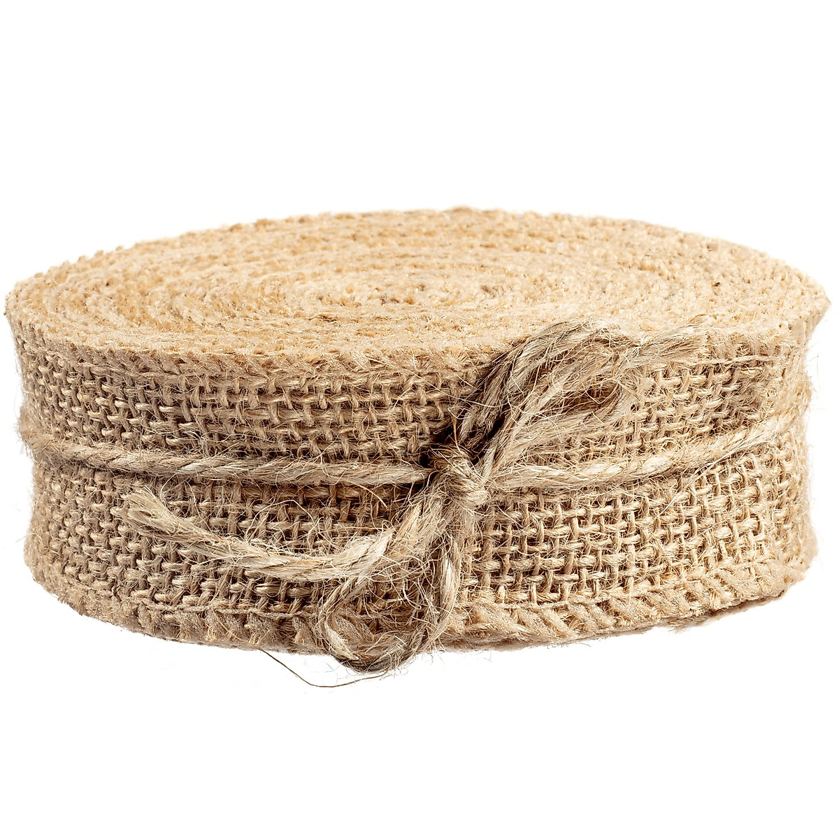 Idiy Natural Burlap Ribbons (1.5" Wide, 10 Yards) - No Wire, 100% Jute - Great for DIY Crafts and Projects, Gift Wrapping, Wedding Decoration, and More!