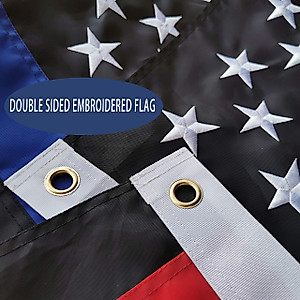 Embroidery Thin Red Blue Green Line Flag 3x5 Outdoor- Police Firefighter Military Flags Heavy Duty Vivid Colors UV Protection Double Stitched 210D Polyester with 2 Grommets