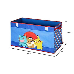Idea Nuova Pokemon Collapsible Toy Storage Trunk, Durable with Soft Lid, 28.5"x14.5"x16"