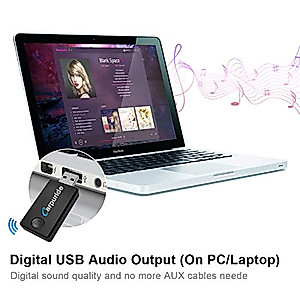 Bluetooth Transmitter for TV PC, (3.5mm, RCA, Computer USB Digital Audio) Dual Link Wireless Audio Adapter for Headphones, Low Latency, USB Power Supply