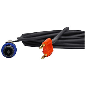 Rockville RSB17 35 Foot Speakon to Banana Speaker Cable, 16 Gauge, 100% Copper!
