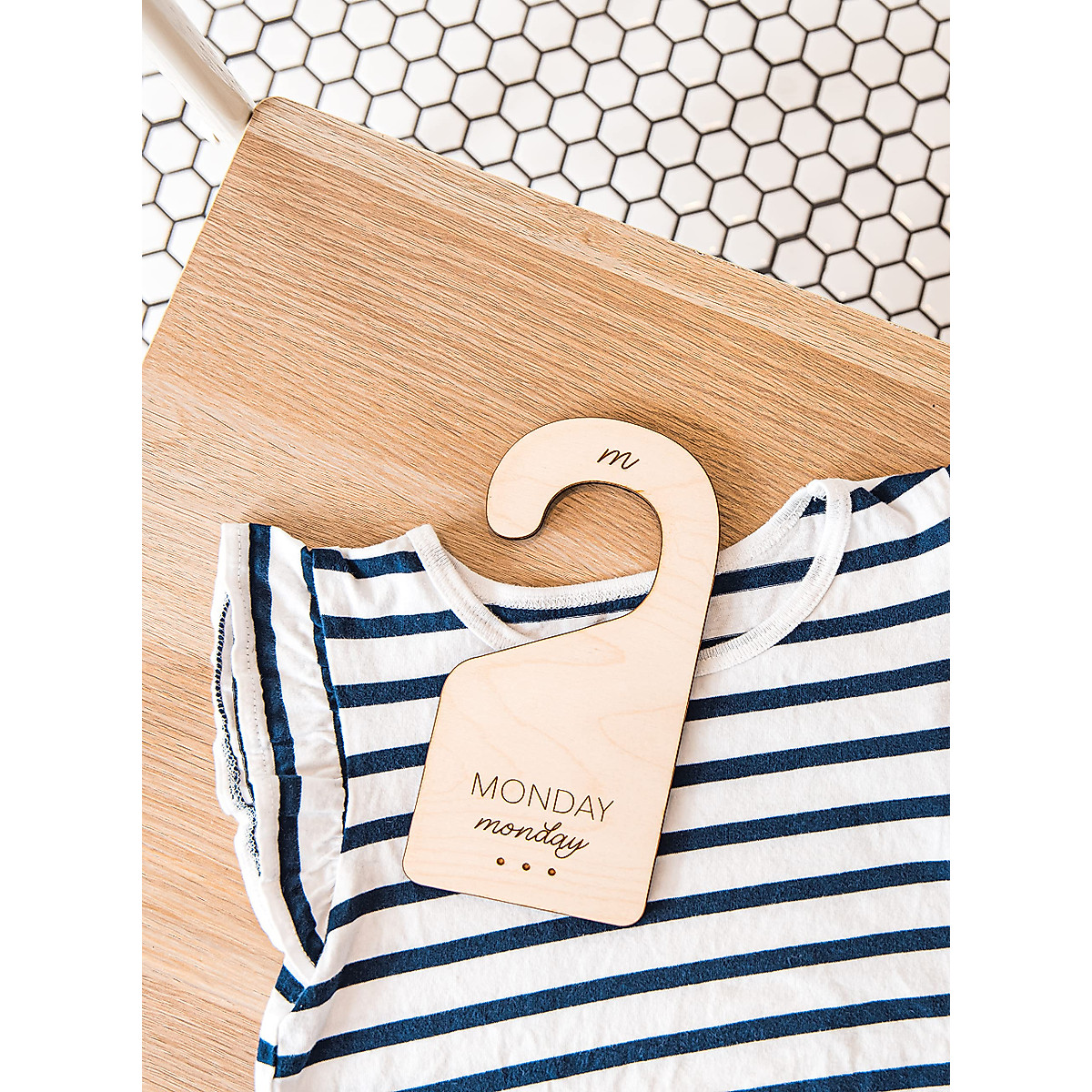 White Loft Weekly Clothes Organizer for Kids Closet, School Uniform and Kids Closet Organizer – Durable Birch Dividers by Days of The Week Mon to Fri – Timeless Design for Any Kids Decor (Set of 5)…