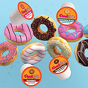 Donut Café Single Serve Coffee Pods for Keurig K Cup Brewers, Medium Roast, 20 Each : Pecan Pie, Coconut Crumble, Salted Caramel, Toasted Hazelnut, Flavored Variety Pack, 80 Count