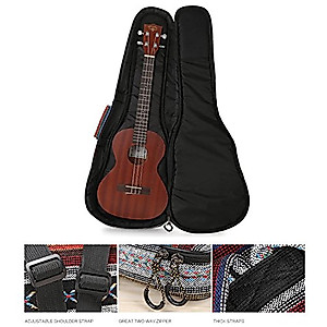 HOT SEAL® 10MM Adjustable & Comfortable Durable Ethnic Ukulele Case Bag Bohemia style (21in, Bohemia NO.3)