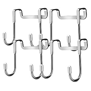 Holibanna 4pcs Double Hook Door Hook Bathroom Hanger Over The Shower Towel Hat Organizer Rack Hat Hooks Hat Hanger Coat Hangers Towel Hanger Drawer Clothes Hook 304 Stainless Steel