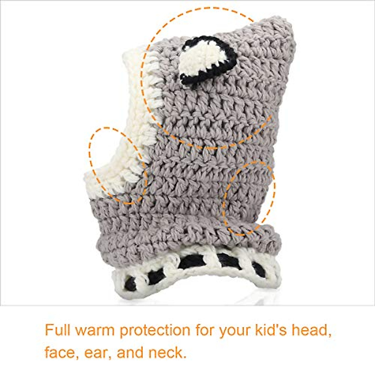BicycleStore Kids Winter Hat, Girls Boys Knit Caps Scarf Hats Grey