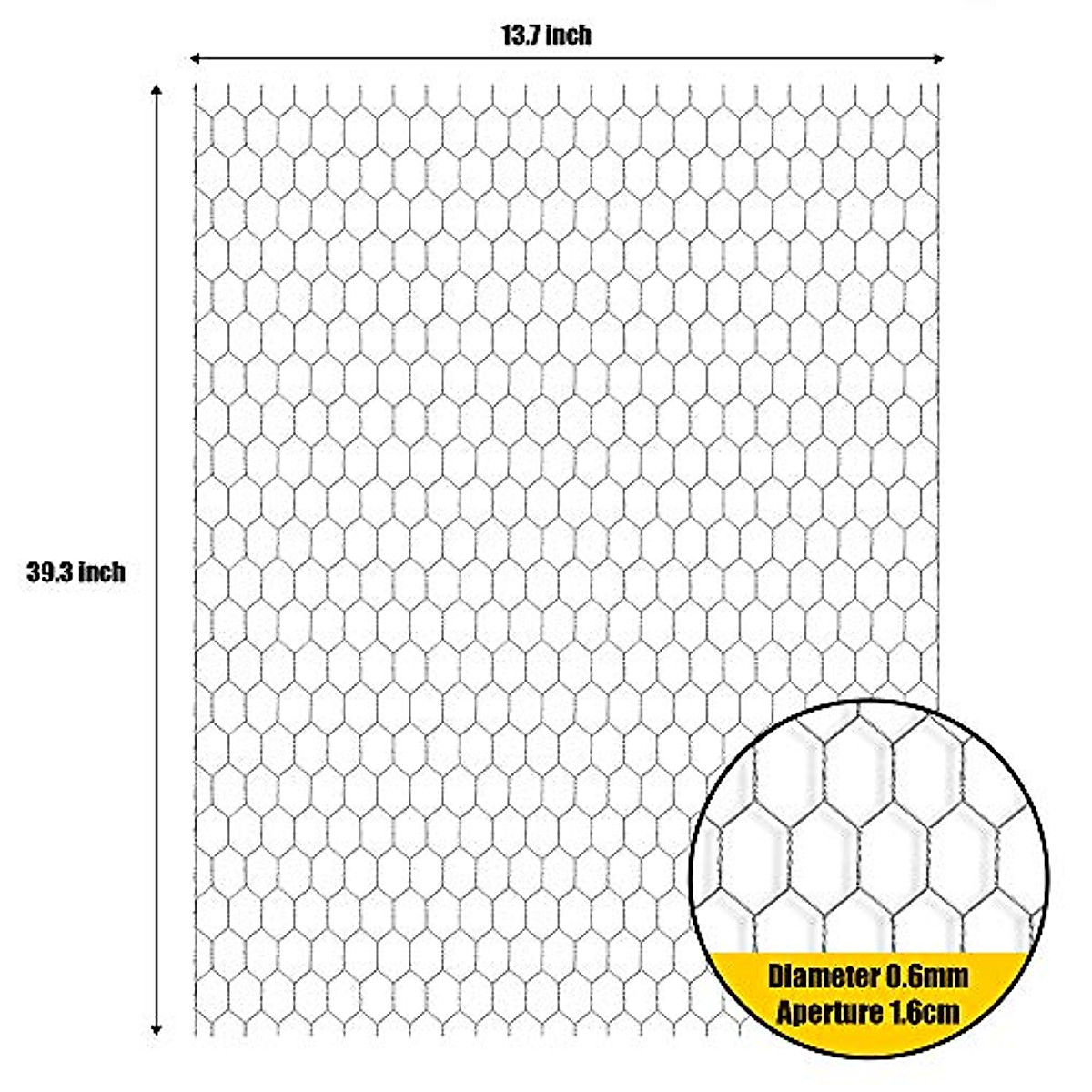BSTWM Chicken Wire Net for Craft Projects,3 Sheets Lightweight Galvanized Hexagonal Wire 13.7 Inches x 40 Inches x 0.63 Inch Mesh,with 1 Mini Wire Cutting Pliers-10 Feet(3 Sheets)