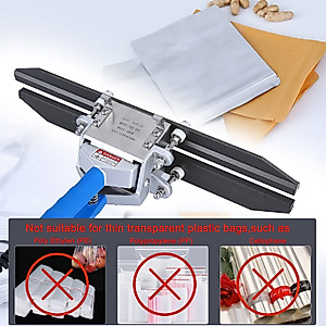 Fanlocn Mylar Bag Heat Sealer, Crimp Heat Sealer, Integrated Type Portable Hand Held Heat Sealer For Plastic Bags Snack Bag Food Storage (16 inch)