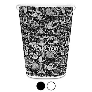 YouCustomizeIt Skulls Waste Basket - Single Sided (Black) (Personalized)