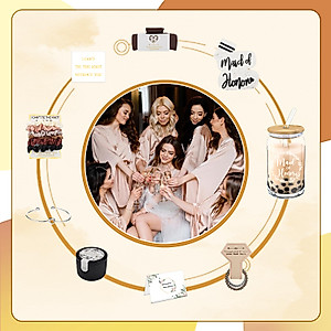 Mhoel 30Pcs Bridesmaid Proposal Box Gifts Set of 3 Pack Maid of Honor Proposal Gifts Set Claw Hair Clip Bridesmaid Socks Candle Satin Bridesmaid Scrunchies Knot Bracelet Bridal Shower Gift…, Black