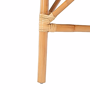 SAFAVIEH Home Collection Olivia Rattan Cushion Accent Chair, Natural/White