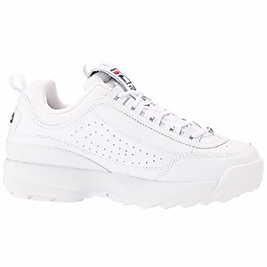 Fila Men's Disruptor II No-Sew Sneakers White/Navy/Red 11