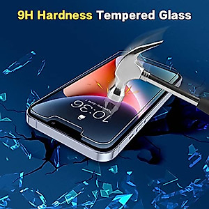 Denyunuo 3 Pack Screen Protector Compatible for iPhone 14 6.1 Inch with 3 Pack Camera Lens Protector, Ultra HD Clear Tempered Glass, 9H Hardness, Anti-Scratch, Easy Install, Bubble Free, Case Friendly