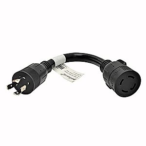 Parkworld 885262 Generator Adapter Cord 4-Prong Locking 20 AMP L14-20 Plug to 30 AMP Locking L14-30 Receptacle, 1FT