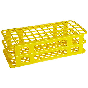 Heathrow Scientific HEA243077Y Fold and Snap Rack for 17mm Tubes, Yellow